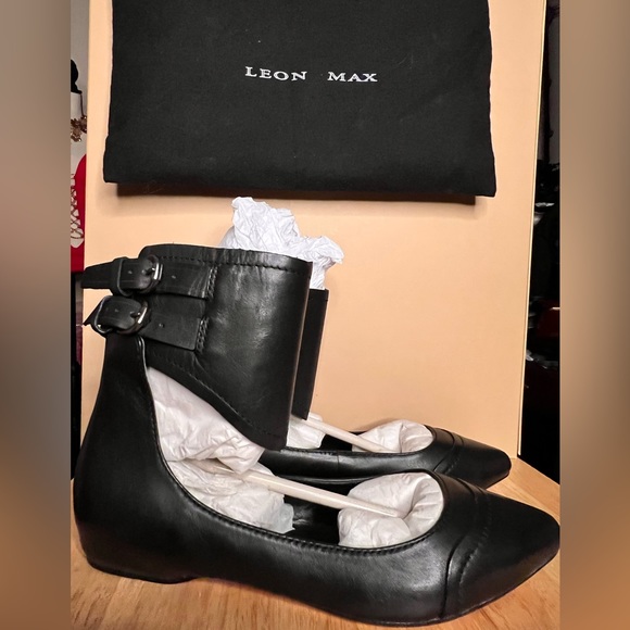 Leon Max | Shoes | Nib Leon Max New Msrp 285 Ankle Strap Flats | Poshmark